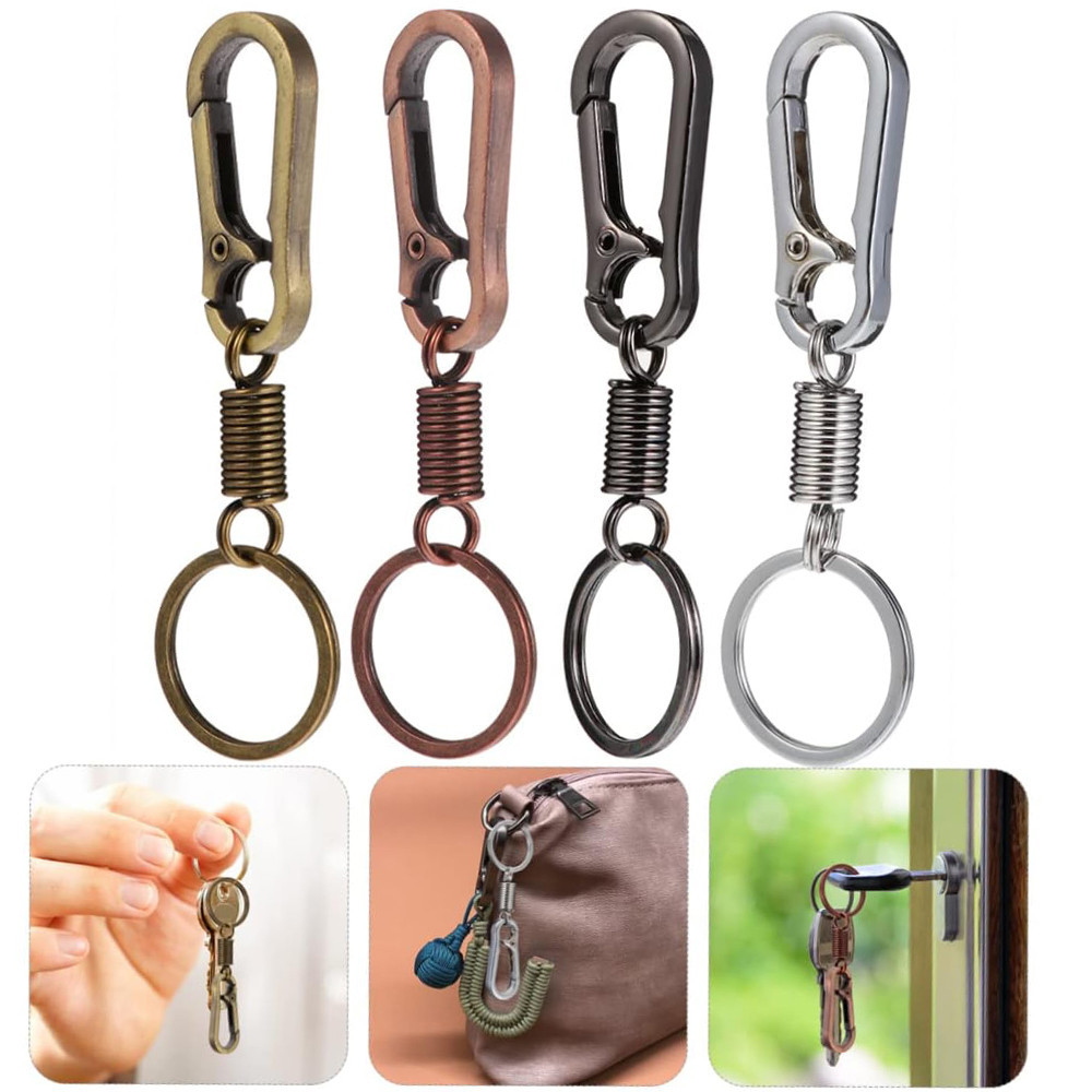 Vintage Springs Carabiner Buckle Keychains Fashion Men's Metal Keyrings ...