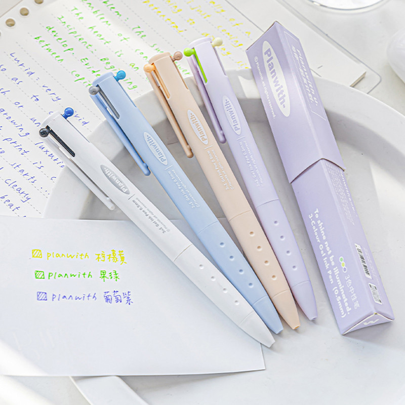 Minimalist Three-color 0.5mm Gel Pen Student Large-capacity Quick ...