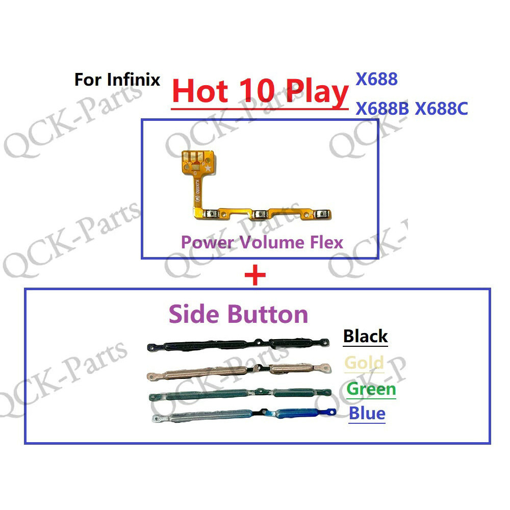 For Infinix Hot 10 Play X688 x688B X688C Power on / off Switch Button ...