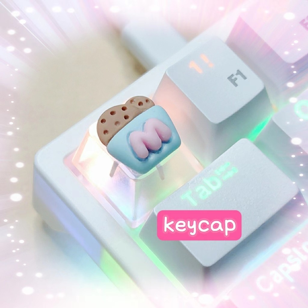 1pcs M Unique Keycap Cute Blue Translucent Keycap Suitable for ...