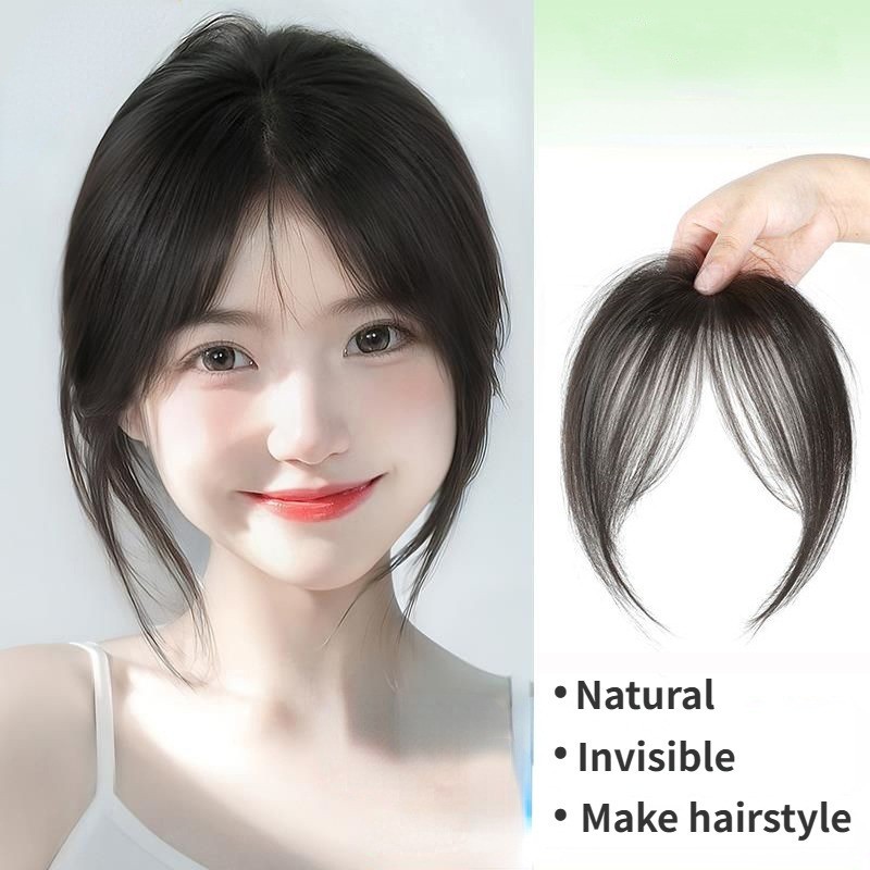Air Bangs Wig Piece for Women Fluffy Invisible Forehead Wig Natural ...