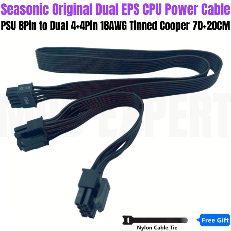 Original Seasonic Dual 4+4Pin EPS CPU Cable for PRIME Ultra Platinum ...