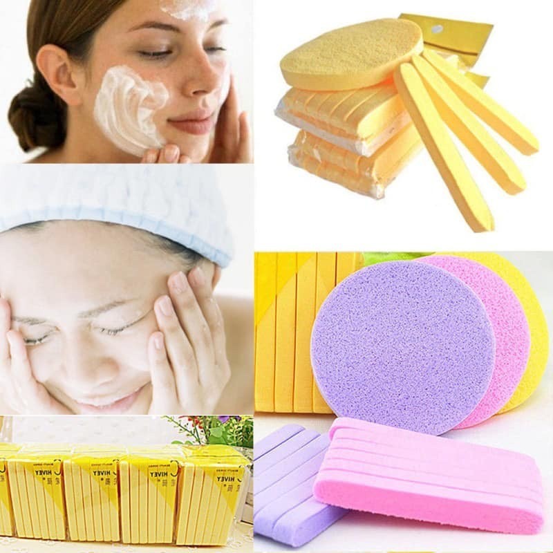 12Pcs Skin Care Compressed Facial Cleaning Wash Puff Sponge Stick Face ...