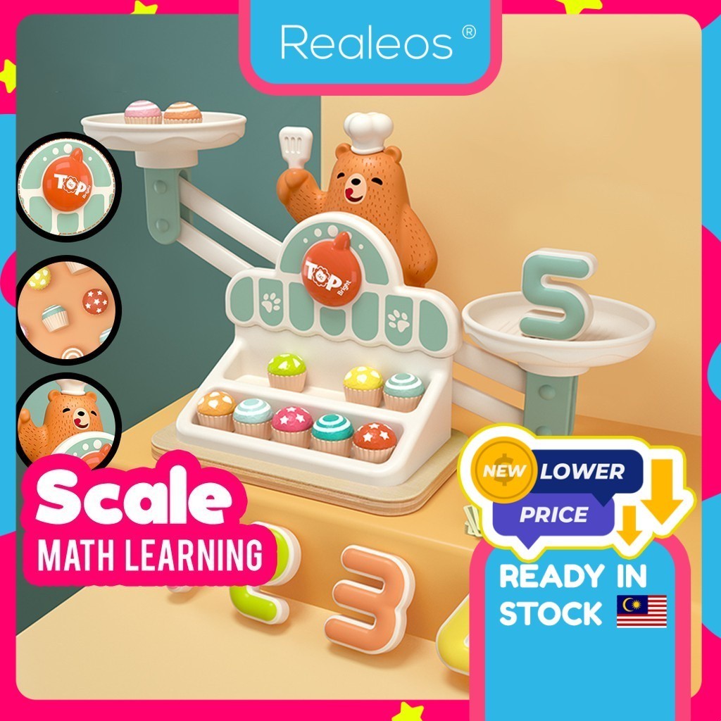 Realeos Balance Scale Math Toy Educational Game Number Counting Pretend ...
