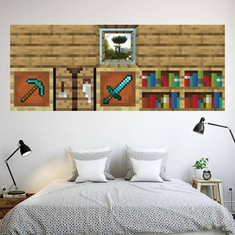 Minecraft Poster Wall Sticker Large Self-Adhesive Dorm Room Decoration ...