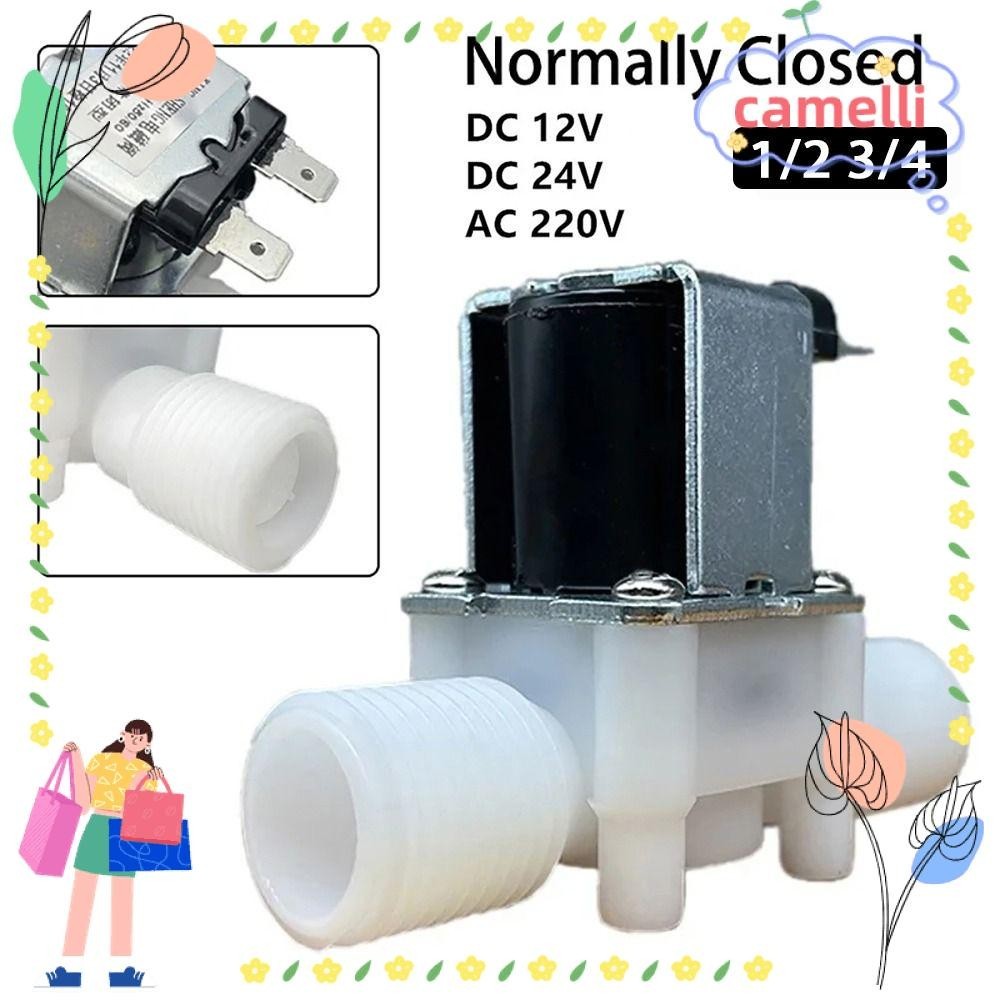 CAMELLI 1Pcs Solenoid Valve, Male Thread Normally Closed Water Control Valve, DC12V 24V AC220V 1 ...