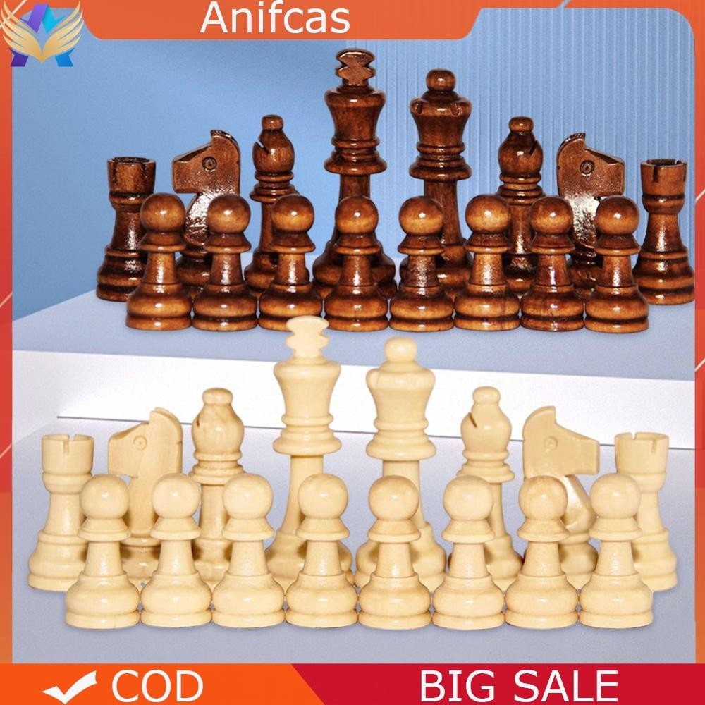 Wooden Checkers 2.2in King Figures 32PCS Chess Pieces Only for Chess ...