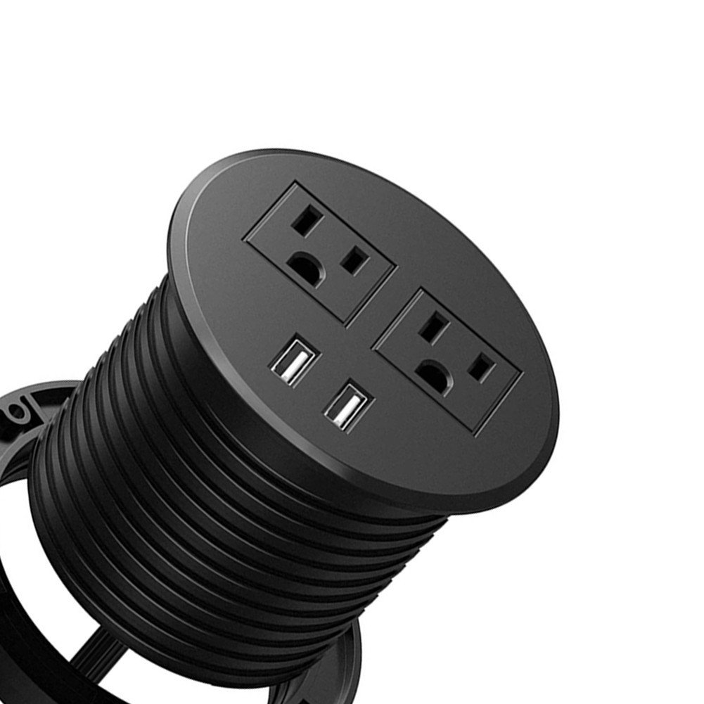 Table Power Grommet Outlet with 2 Outlets Desk Power Strip for Home ...