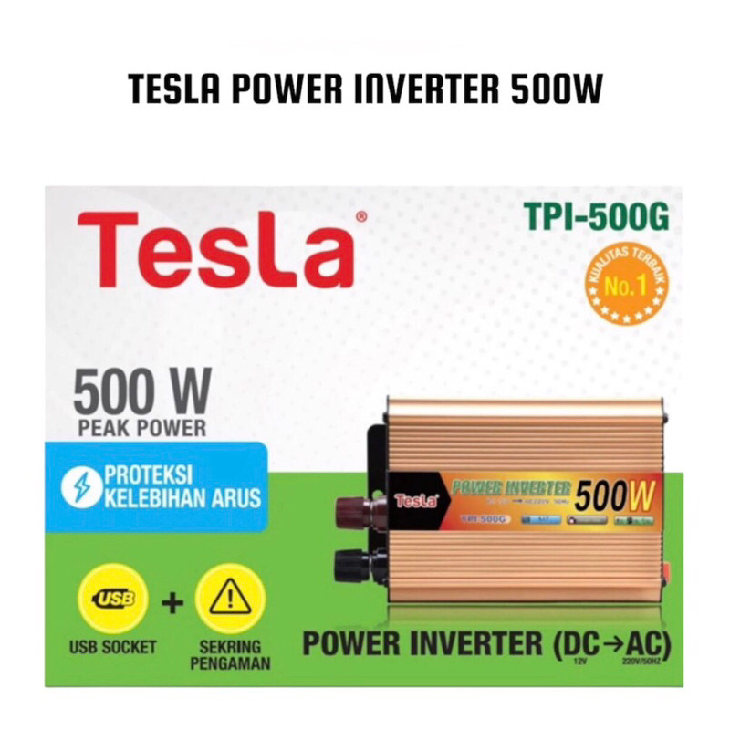Power inverter Tesla 500watt DC 12V To AC 220VAC TPI - 500g | Shopee ...