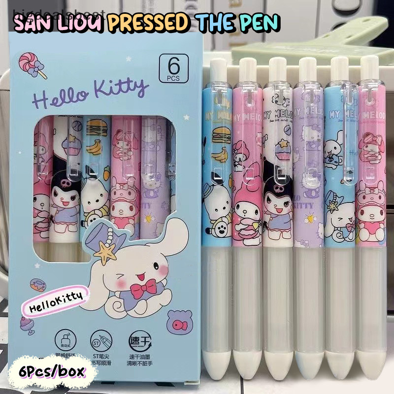 BDB 6Pcs/box Kawaii Sanrio Gel Pens Cute Kuromi Hello Kitty Melody 0 ...
