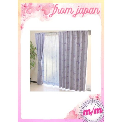 SANRIO Kuromi 2nd grade light-shielded light-shielded curtain lace 4 ...