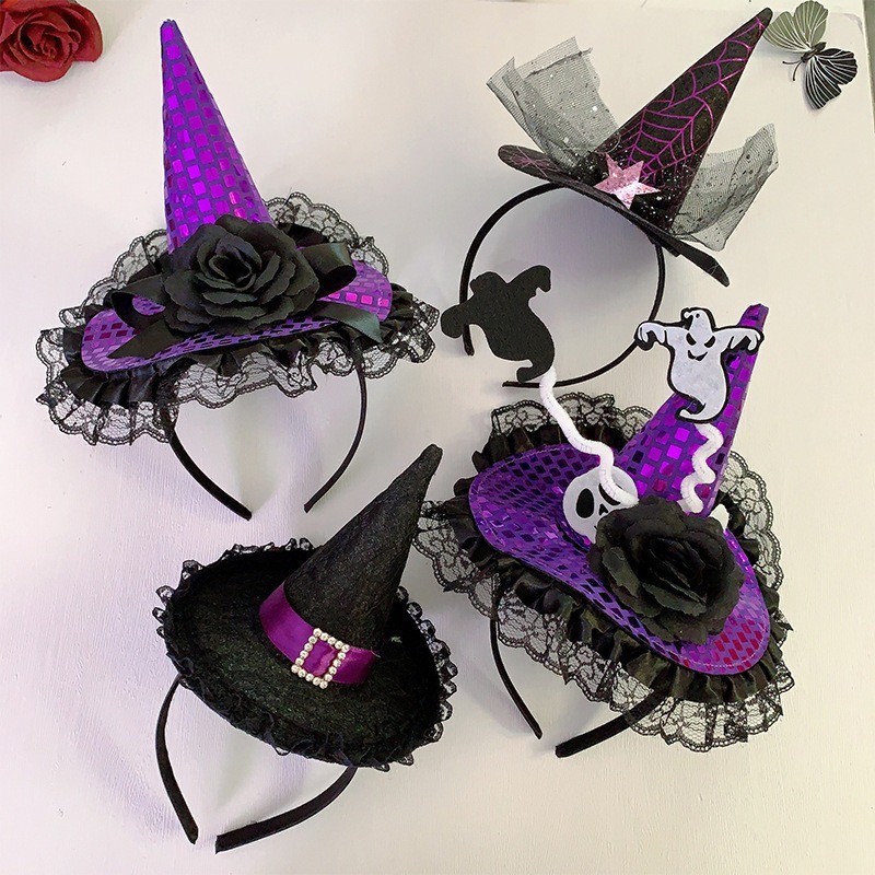 [Magpie]Halloween headdress witch magic headband lace headband funny ...