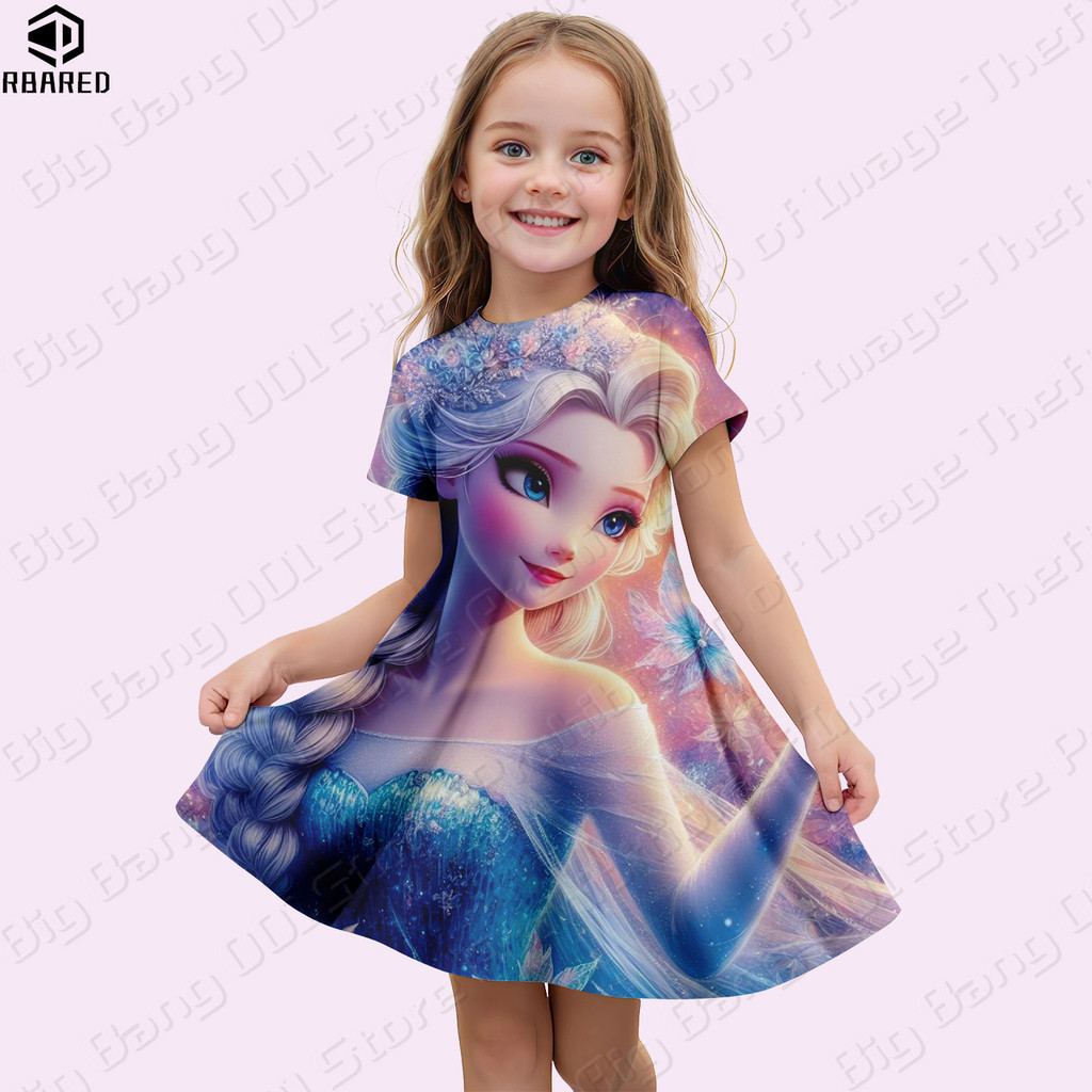 New Frozen Elsa Princess Girls Dress Short Dresses Girl Clothing ...