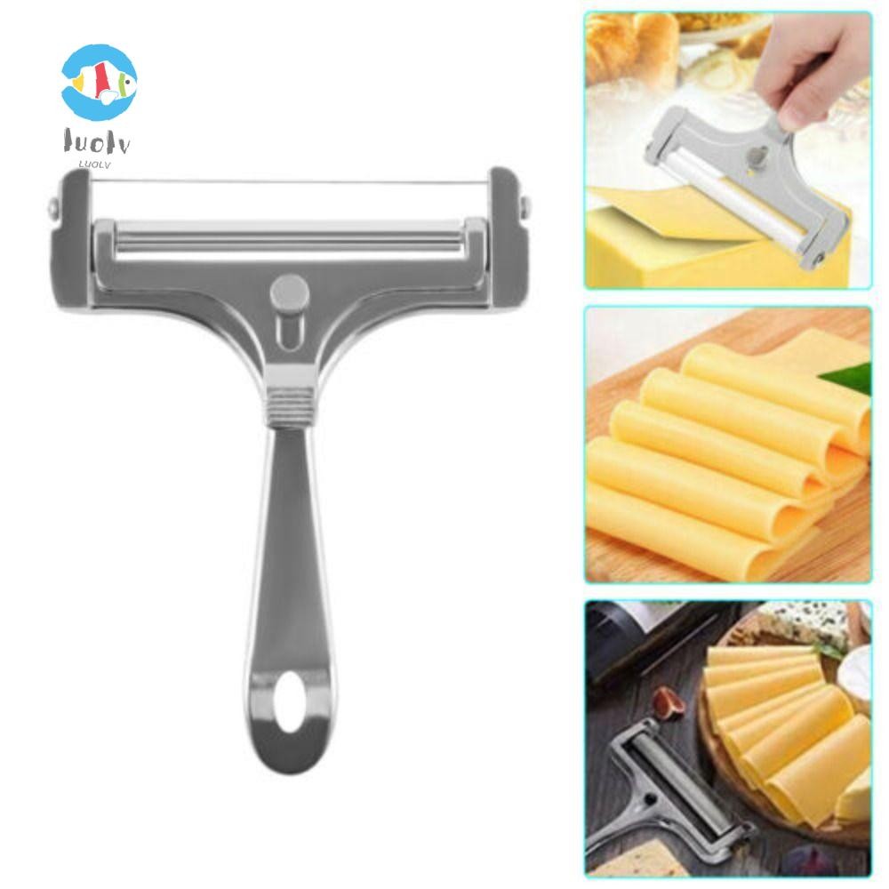 LUOLUVO Cheese Slicer Cutter, Stainless Steel Silver Cheese Scraper ...