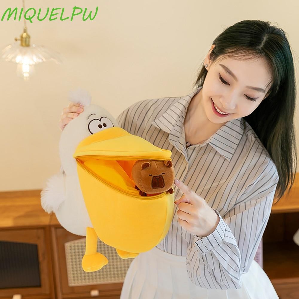 MIQUELPW Capybara Plush Toy, Pelican Big Mouth Capibara Fluffty Toy ...