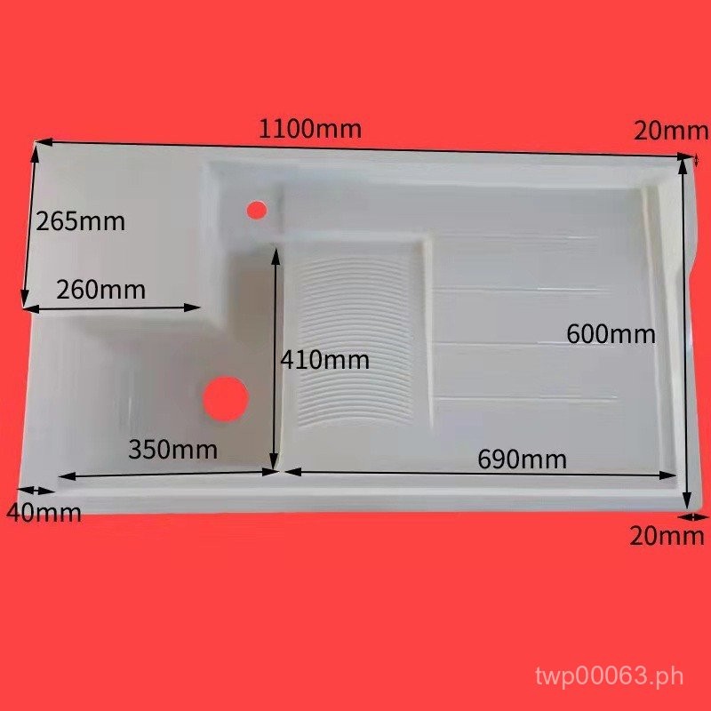 Quartz Stone Integrated Washing Machine Basin with Washboard Laundry ...