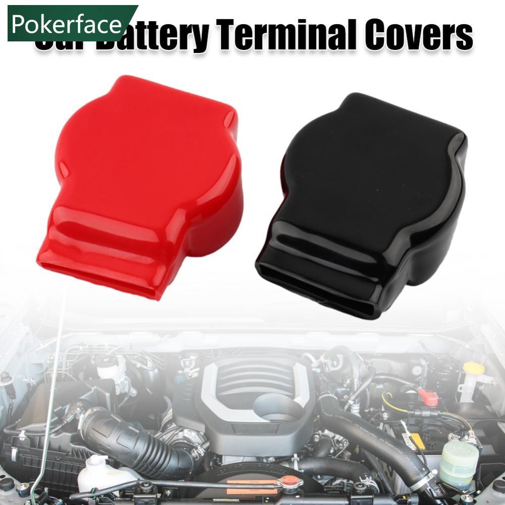 POKERFACE 2Pcs Universal Car Battery Terminal Covers Positive Negative ...