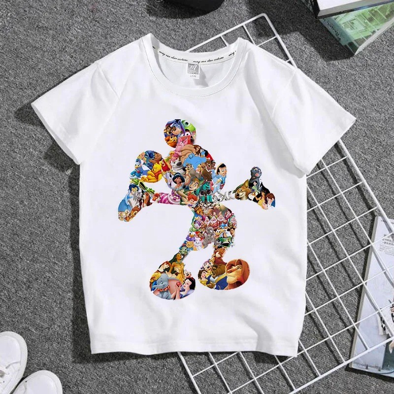 Kids Child Mickey Mouse Cartoon Minnie Mouse Avatar Pattern T-shirt ...