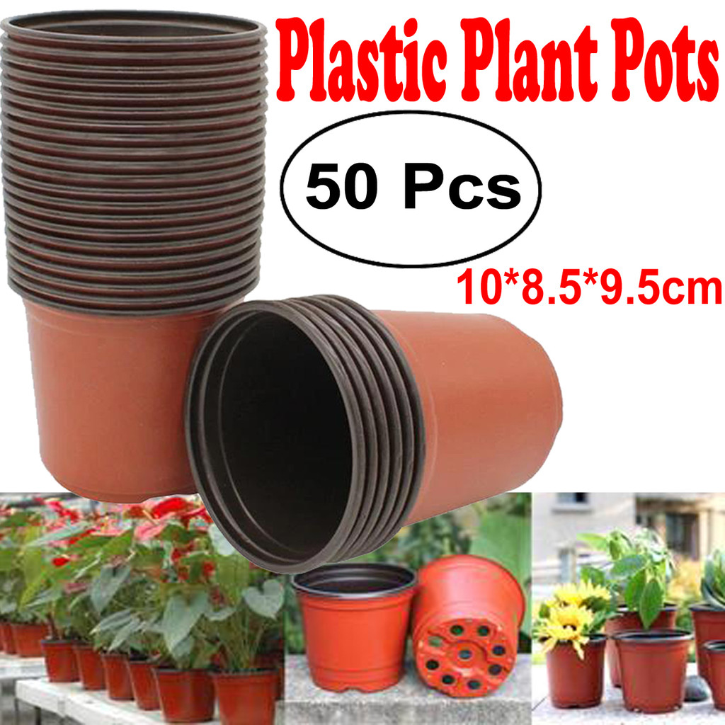 50PCS Plastic Seedling Planting Dual Color Nursery Flower Pot Plastic ...