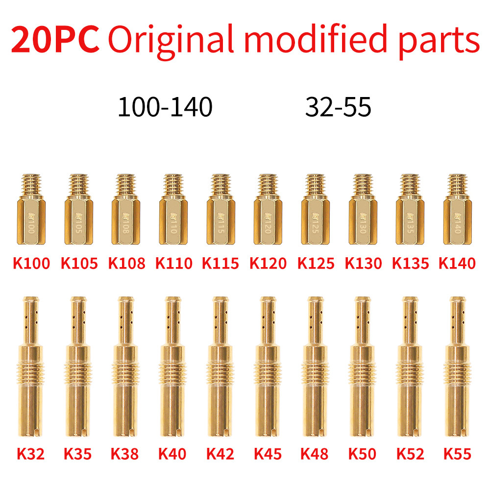 20PCS Carburetor Main Jet Kit Set Slow/Pilot Jet for PWK KEIHIN OKO CVK ...