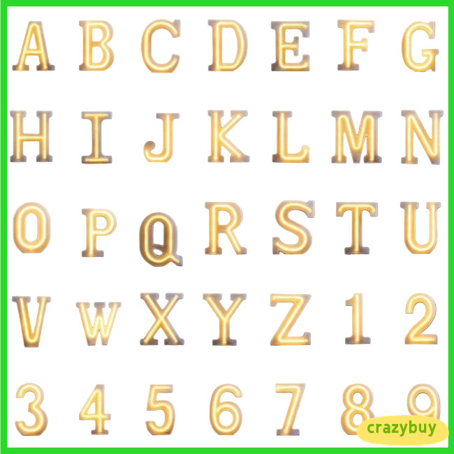 CR Alphabet Letter Neon Sign Light LED Strip Lamp Nightlight DIY Decor ...