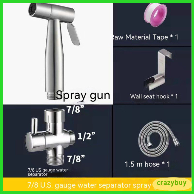 CR Portable Handheld Bidet Sprayer Set With T-valve Adapter Ergonomic ...