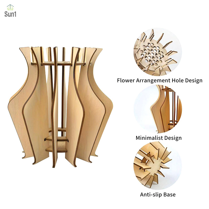 Sun1> 3D Puzzle Flower Vase Flower Vase Building Set Seamless Fit DIY ...