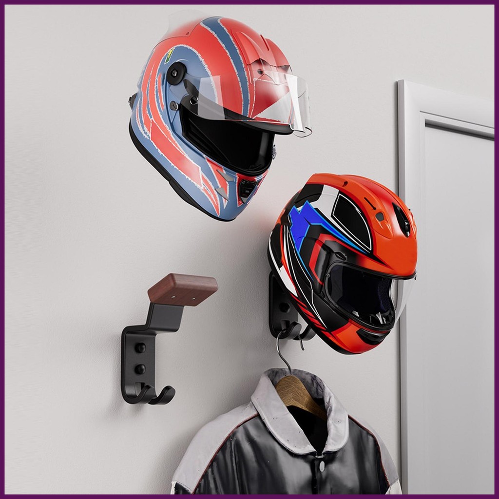 Motorcycle Helmets Mount Baseball Cap Hanger With 2 Hook Helmets Holder ...