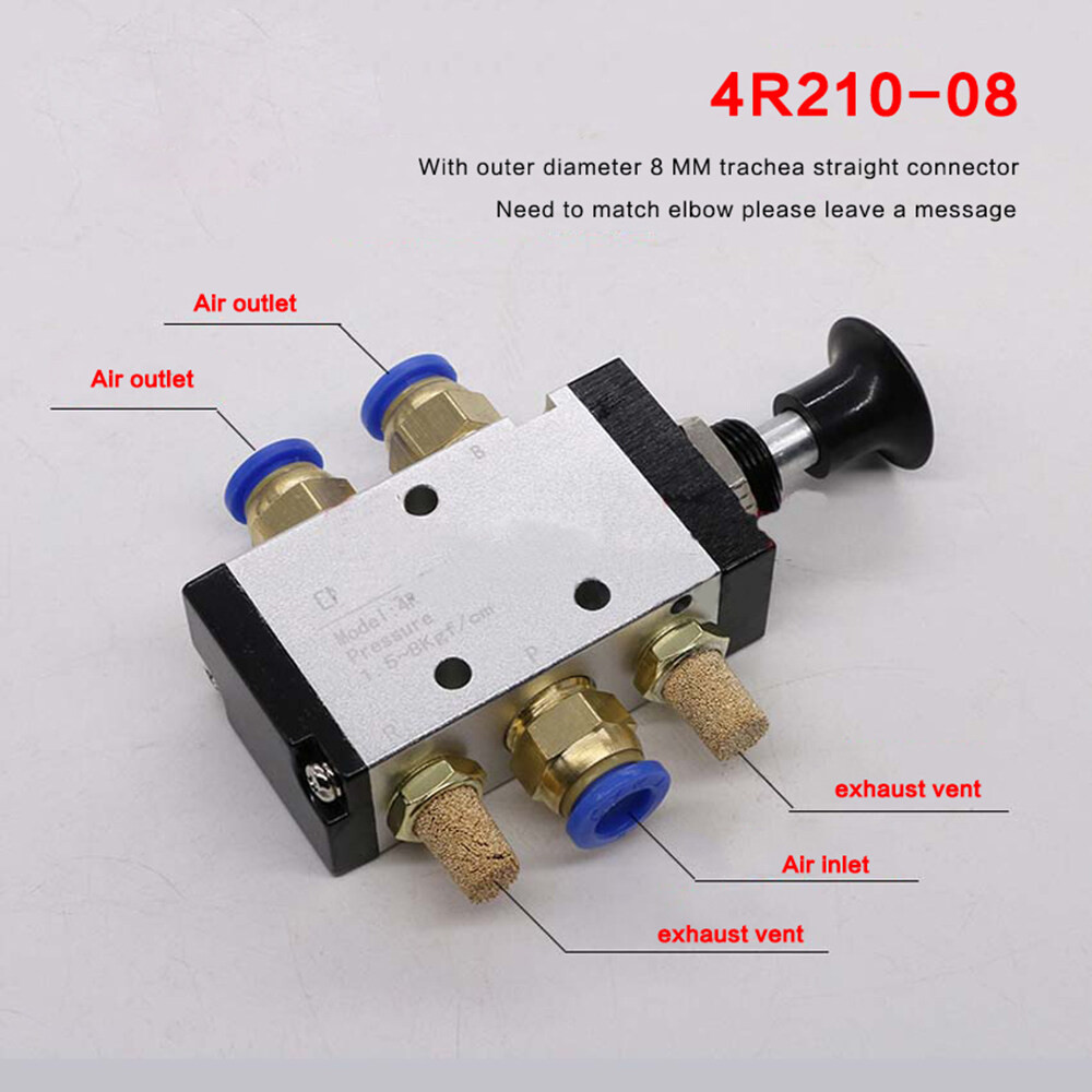 PP+4R210-08 Hand Push Pull Control Pneumatic Air Valve 5Way 2Pos 1/4 ...