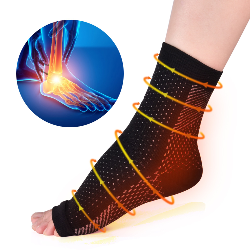 Ankle Brace Infused Compression Sleeve Support for Plantar Fasciitis ...