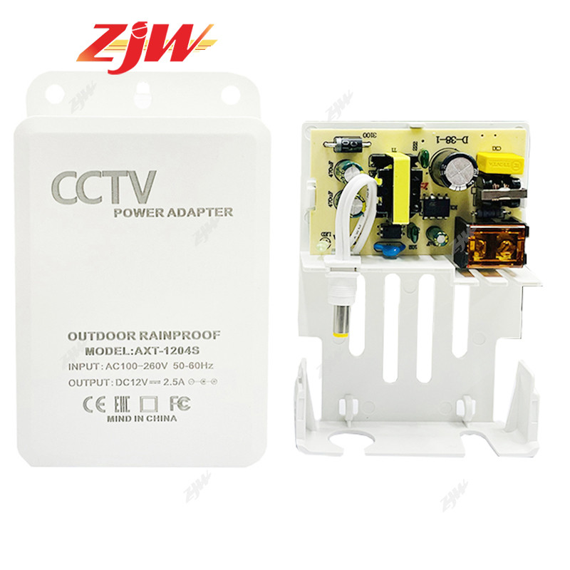 ZJW 12V 2.5A CCTV Security Cameras AC DC Power Supply Box Outdoor ...