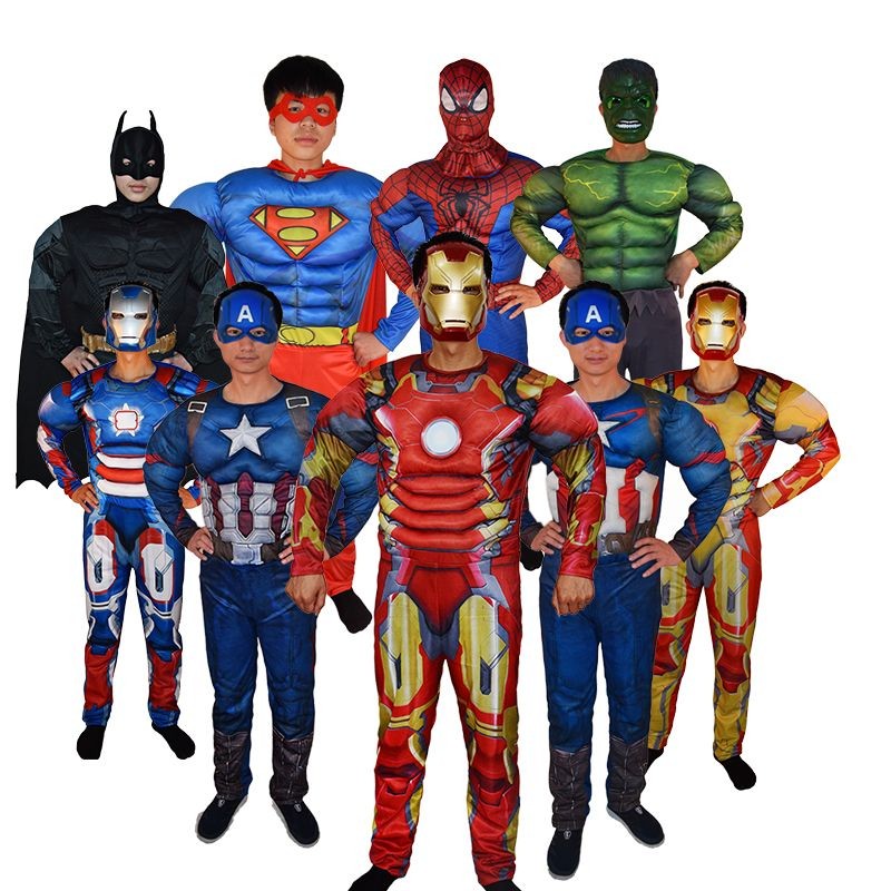 Superhero Clothes Adult Muscle Clothing Red Iron Man Clothes Avengers ...