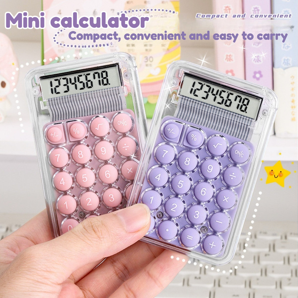 Mini Cute Calculator Kawaii Calculator Transparent Calculator Silent ...