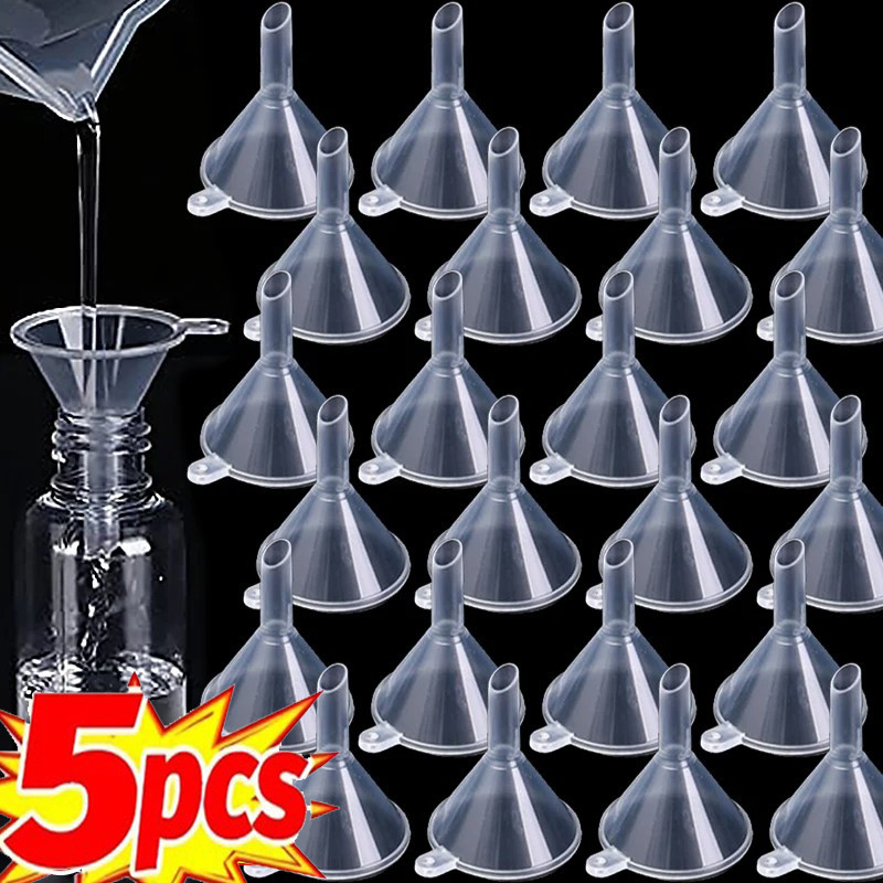 Transparent Plastic Mini Funnel Small Mouth Bottleneck Liquid Oil ...