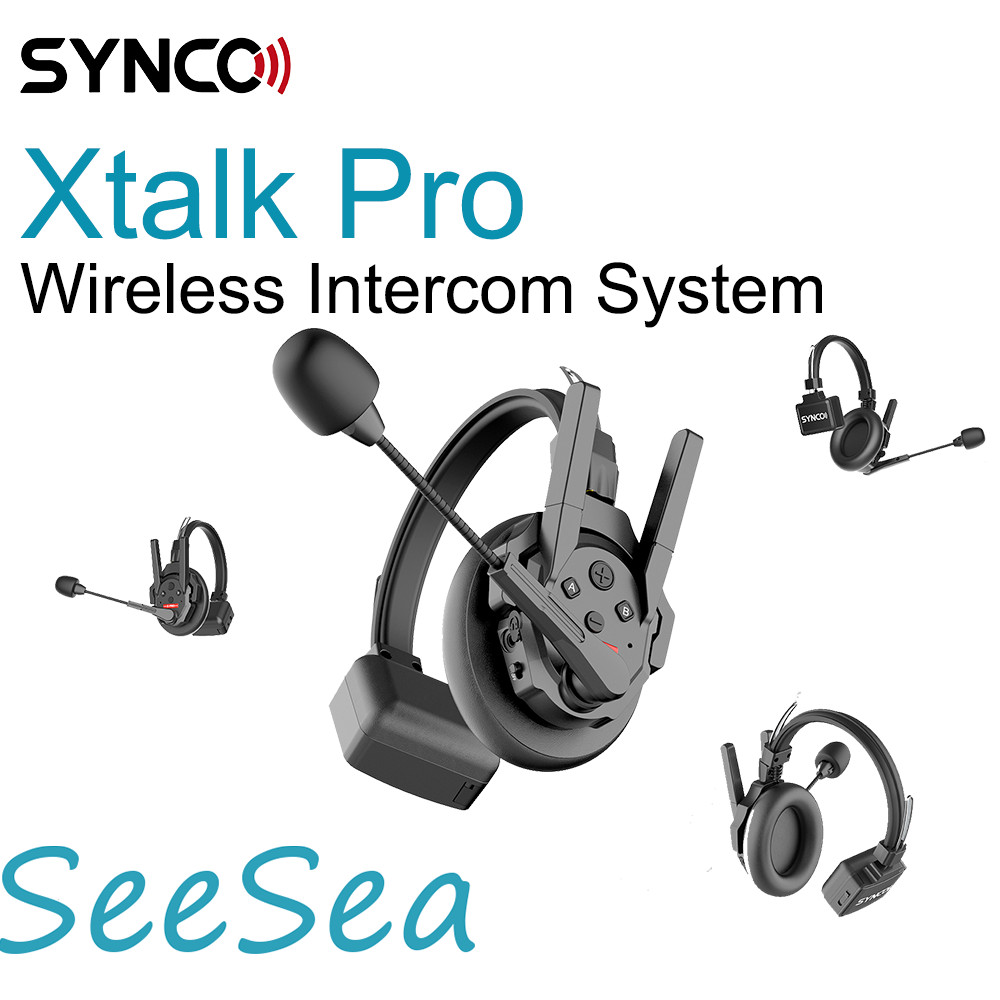 Synco Xtalk Pro 2.4G Full-Duplex Single-Ear Remote Headset Wireless Intercom System for Film and ...