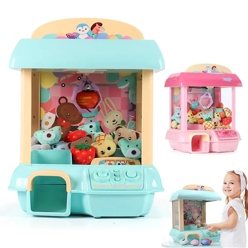 Doll Machine Coin Operated Play Game Cartoon Automatic Claw Machine ...
