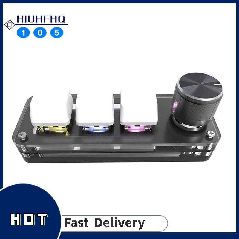 【Hiuhfhq105】3 Keys Knob RGB Gaming Keyboard Programming Keypad Mini ...