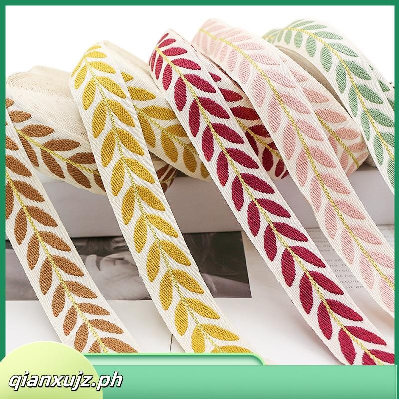 4.5m Long Leaf Embroidery Ribbon Silk Edging Strip Bouquet Cake ...