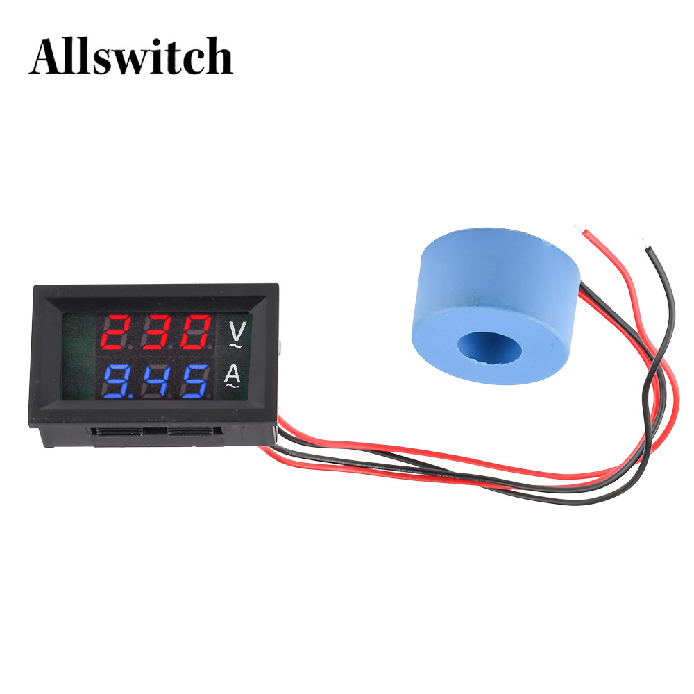 AC 50-500V Digital LED Voltmeter Ammeter 10A 50A 100A 220V Voltage ...