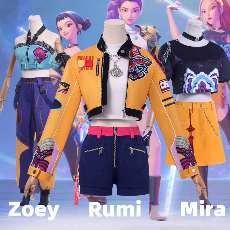 Kpop Demon Hunters Rumi Zoey Mira Cosplay Costume Kpop Demon Hunters ...
