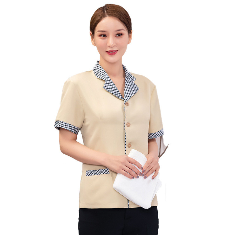 Cleaning Uniform Short Sleeve Hotel Housekeeping Hospital Janitor Women ...