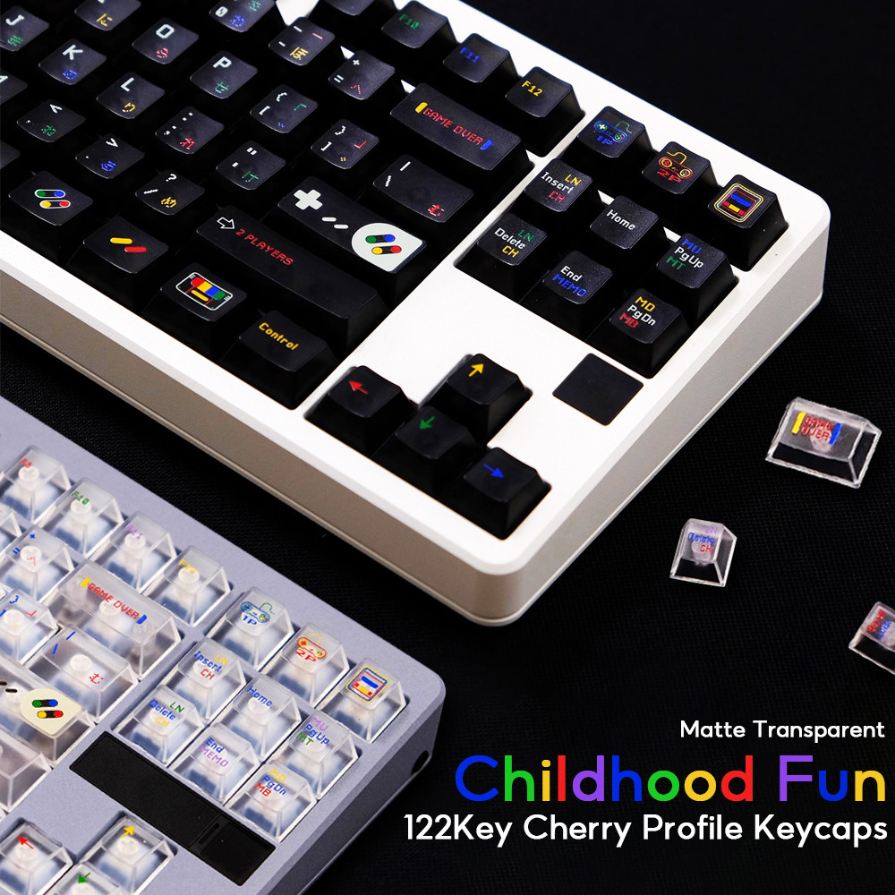 Childlike Fun Keycaps 122Keys/Set Matte Transparent PC Cherry Profile ...