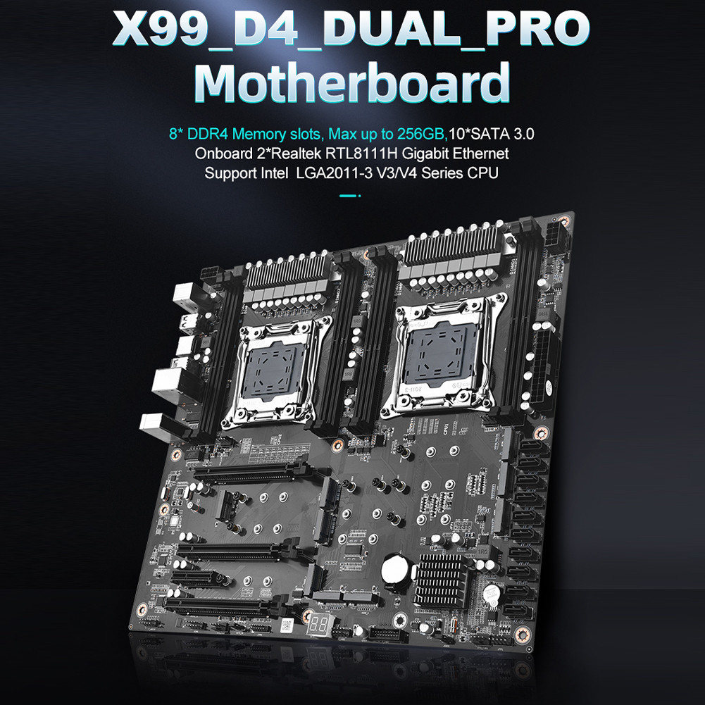 X99 D4 Dual Pro Motherboard 8 DDR4 Memory Slot Computer Motherboard PC ...