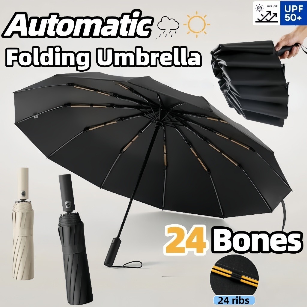 12 Ribs 24 Bones Automatic Umbrella Folding Automatic Payong Automatic ...