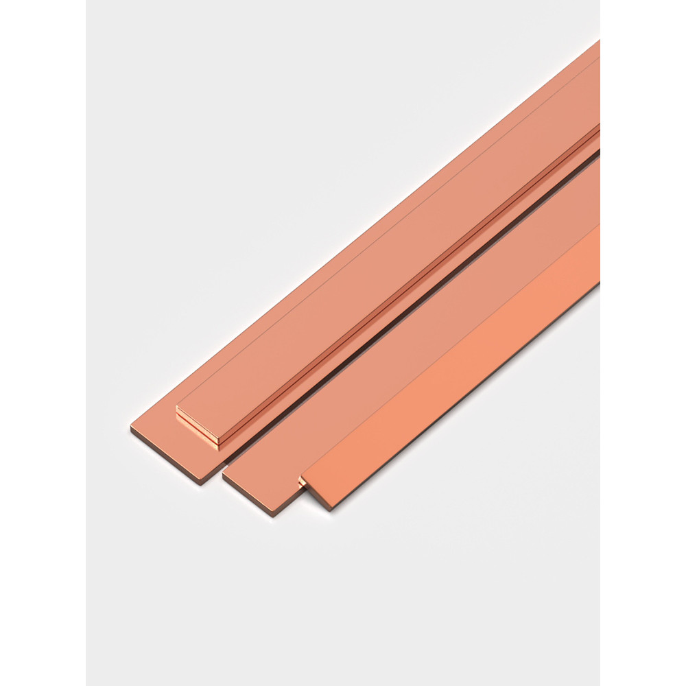 Customized 10-15mm width T2 purple copper busbar, grounding busbar, red ...
