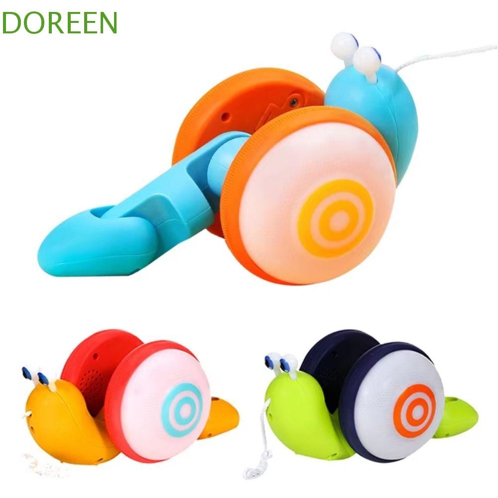 DOREEN Pull String Snail Car Toy, Baby Walker Cartoon Pet Drag Rope ...