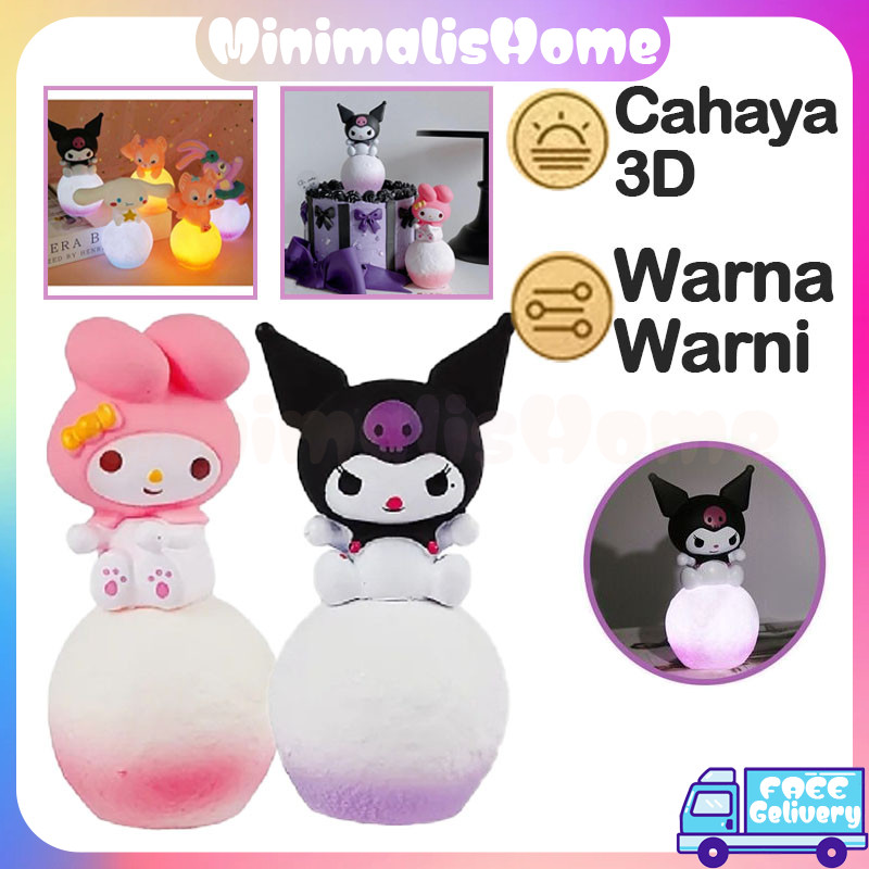 Sanrio Character LED Lights Cake Topper/3D Cute Lights Figure Lights ...