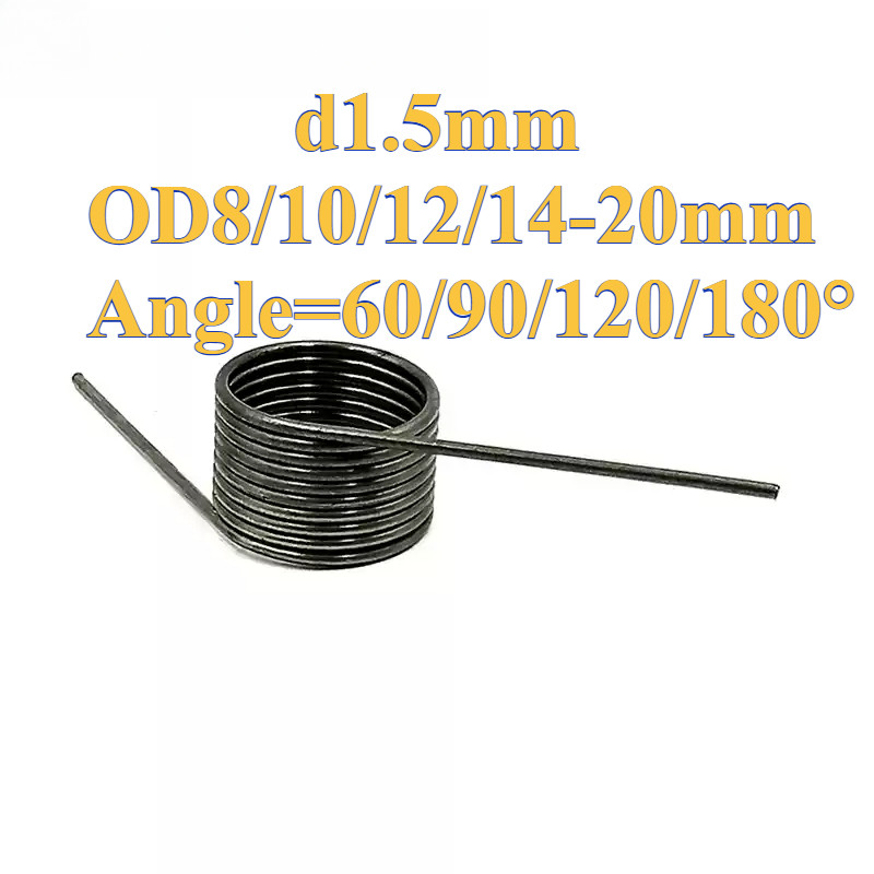 5pcs d1.5mm OD8/10/12/14/15/16/18/20mm V-shaped spiral torsion spring ...