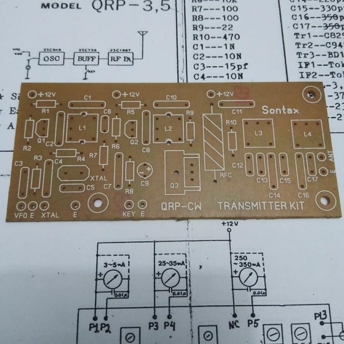(READ DESCRIPTION!!) Pcb qrp cw am mw SW hf morse keyer transmitter 5 ...