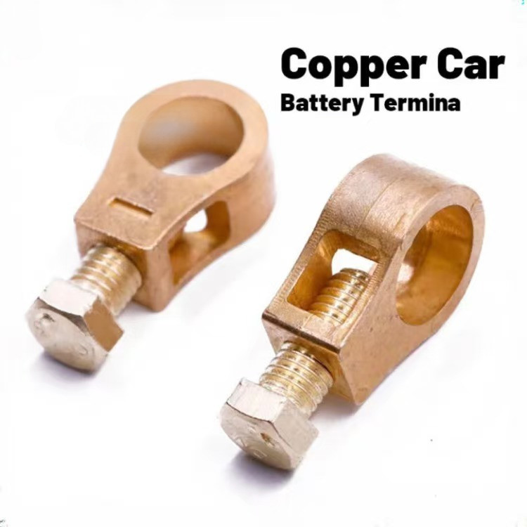 2pcs Car Battery Terminal Wire Cable Clamp Copper Electric Battery ...